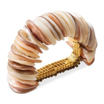 Click here for Kim Seybert Shell Arc Napkin Ring in Natural & Ivo... prices