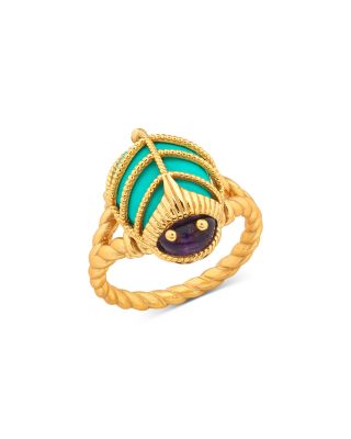 Click here for Capucine De Wulf Amethyst & Turquoise Scarab Petit... prices