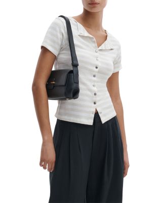 Click here for rag & bone The Knit Stripe Button Tee prices