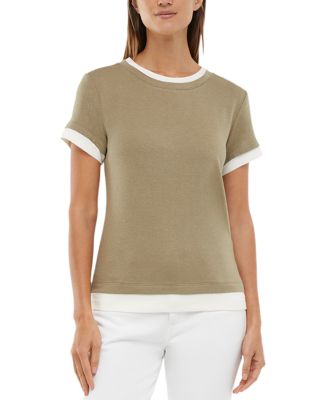 Click here for Three Dots Veronica Layered Short Sleeve Tee prices