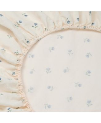 Click here for Piglet in Bed Posy Bud Linen Blend Fitted Sheet  Q... prices