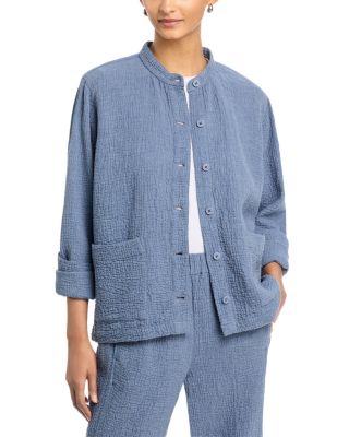 Click here for Eileen Fisher Mandarin Collar Shirt Jacket prices
