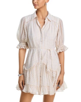 Click here for Cinq a Sept Gingham Voile Mini Dress prices