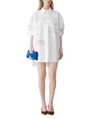 Click here for Carolina Herrera Embroidered Oversized Button Fron... prices