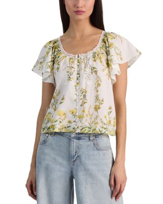 Click here for Alice and Olivia Odette Flutter Sleeve Blouse prices