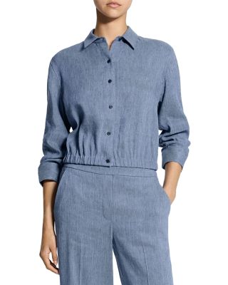 Click here for Theory Cropped Denim Shirt prices