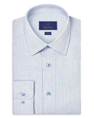 Click here for David Donahue Trim Fit Dobby Check Dress Shirt prices
