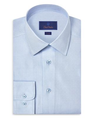 Click here for David Donahue Trim Fit Silk Blend Dot Dress Shirt prices