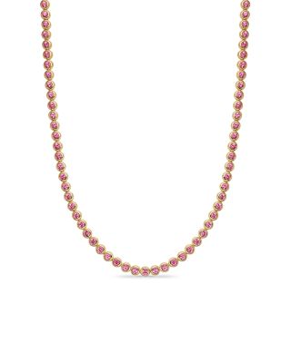 Click here for Bezel Set Tennis Necklace in 18K Yellow Gold with... prices