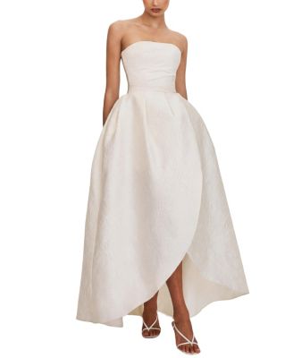 Click here for Miss Circle Tomika Jacquard Dipped Hem Wedding Gow... prices