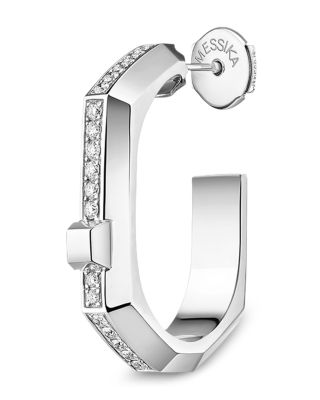 Click here for Messika 18K White Gold Diamond Moderniste Hoop Ear... prices