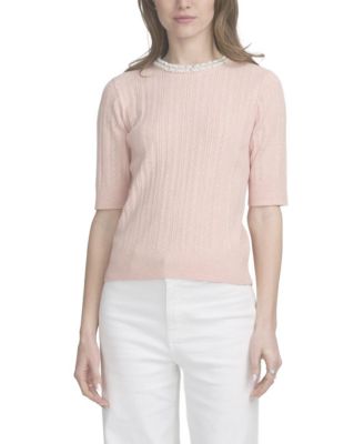 Click here for Elle Collection Fine Gauge Embellished Neck Top prices