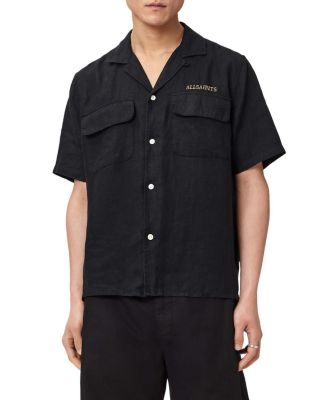 Click here for Allsaints Dunloe Boxy Fit Pocket Shirt prices