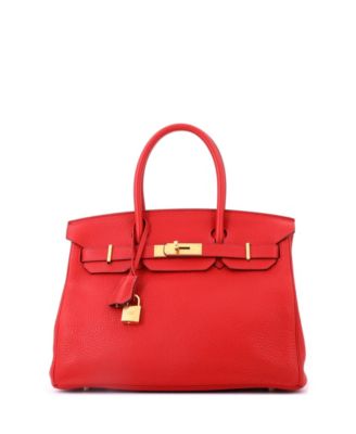 Click here for Pre-Owned HERMES Birkin 30 Handbag Red Clemence wi... prices