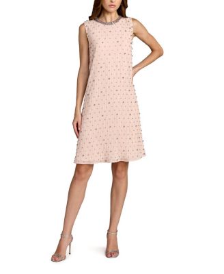 Click here for Mac Duggal Beaded Sleeveless Shift Mini Dress prices