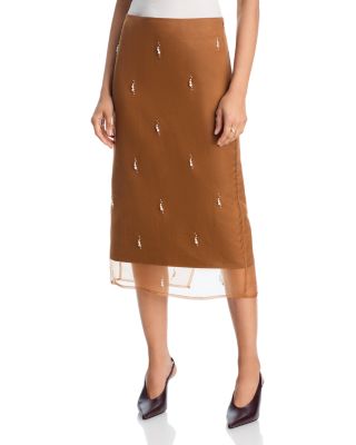 Click here for ROHE Silk Organza Embellished Skirt prices