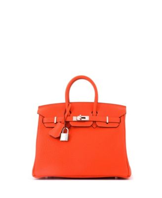 Click here for Pre-Owned HERMES Birkin 25 Handbag Orange Togo wit... prices