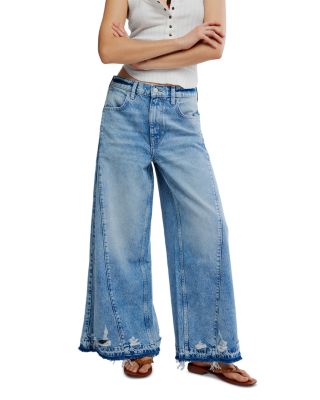 Click here for Free People Apollo High Rise Wide Leg Jeans in Str... prices