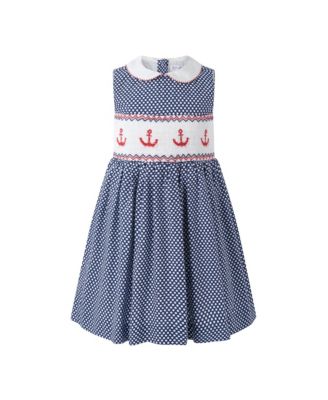 Click here for Rachel Riley Girls Anchor Smocked Dress - Little K... prices