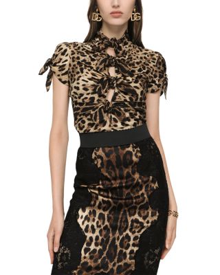 Click here for Dolce & Gabbana Silk Blend Leopard Print Blouse prices