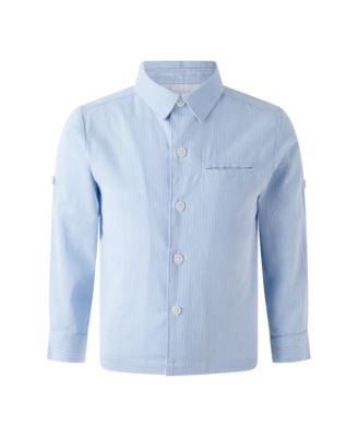 Click here for Rachel Riley Boys Stripe Turn-up Shirt - Little Ki... prices