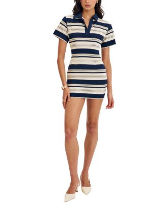 Click here for Miss Circle Whitley Pique Cotton Striped Collared... prices