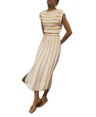 Click here for Mint Velvet Womens Cotton Blend Striped Midi Dress prices