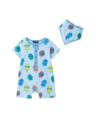 Click here for Andy & Evan Boys Henley Romper & Bib Set - Baby prices