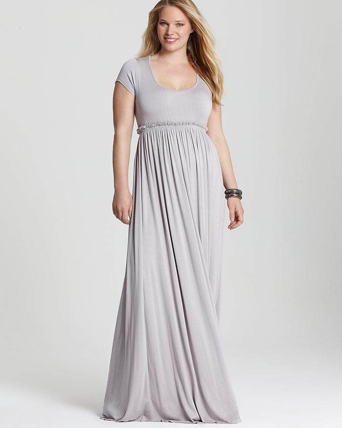 Rachel Pally White Label Plus Essie Solid Empire Maxi Dress ...