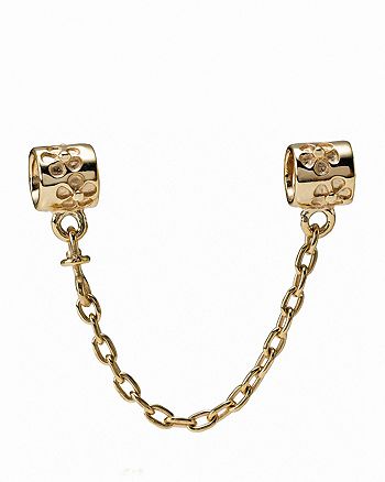 Pandora Safety Chain - 14K Gold Flower, Moments Collection | Bloomingdale's