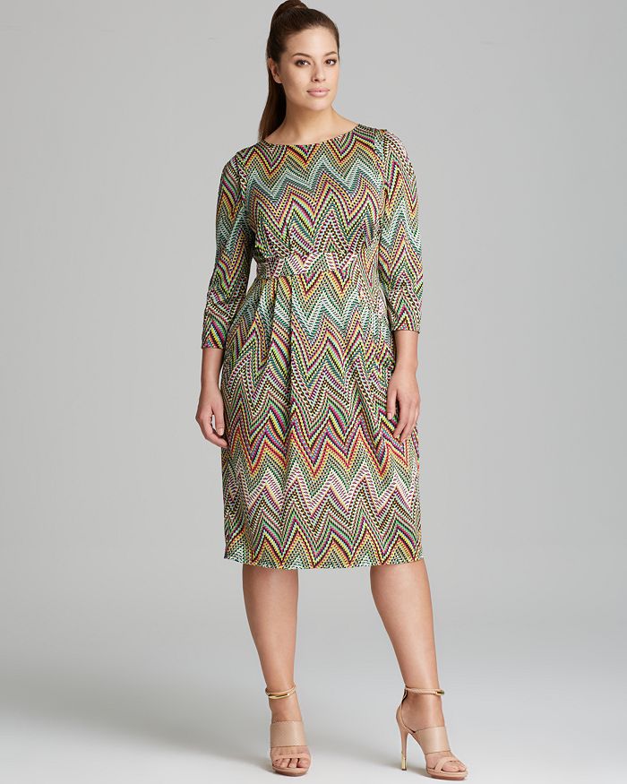 anna scholz plus Chevron Print Dress | Bloomingdale's