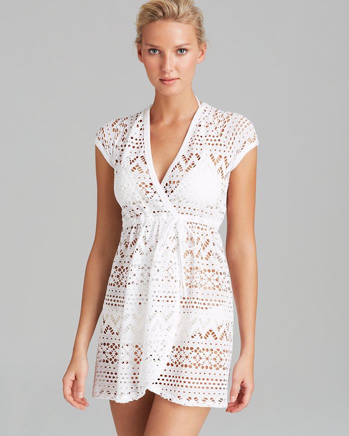 Robin Piccone Penelope Sheer Wrap Dress Swim Cover-Up | Bloomingdale's