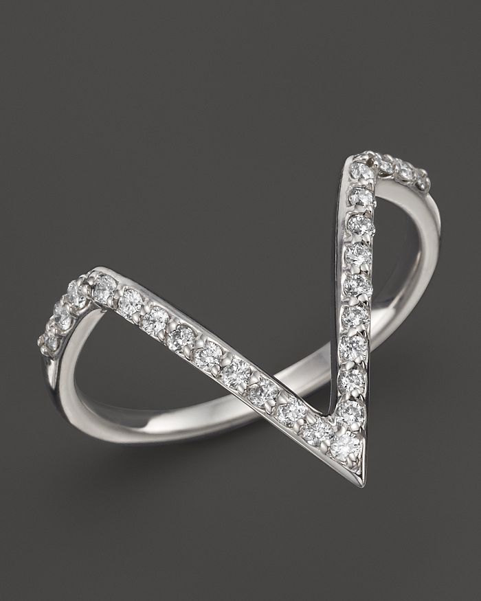 KC Designs Diamond Angle Ring in 14K White Gold, .25 ct. t.w ...