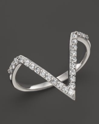 KC Designs Diamond Angle Ring in 14K White Gold, .25 ct. t.w ...