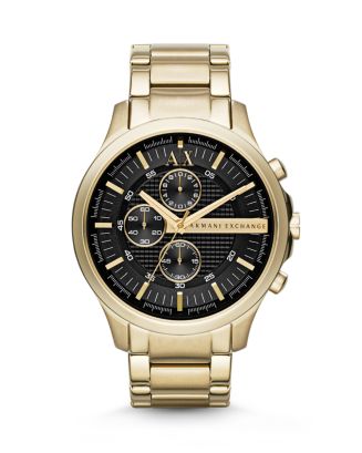 A|X Armani Exchange Armani Exchange Gold-Tone Watch, 46mm | Bloomingdale's