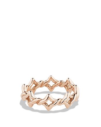 David Yurman Venetian Quatrefoil Stacking Ring in Rose Gold ...