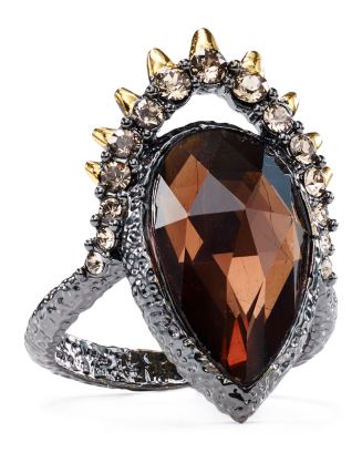 Alexis Bittar Elements Crystal Studded Spur Framed Pyrite Doublet Ring ...