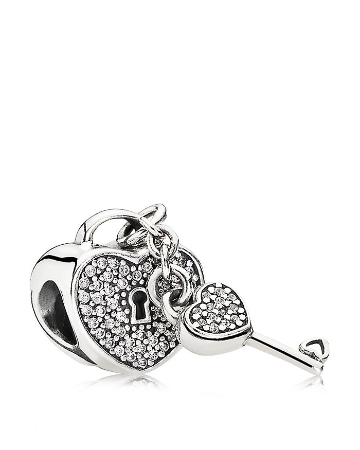 Pandora Charm - Sterling Silver & Cubic Zirconia Lock of Love, Moments ...