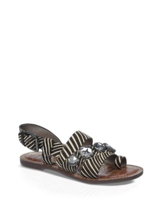Sam Edelman Flat Sandals - Dailey Crystal | Bloomingdale's