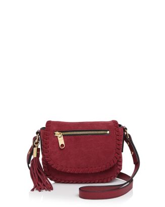 MILLY Small Astor Suede Whipstitch Saddle Bag | Bloomingdale's Handbags