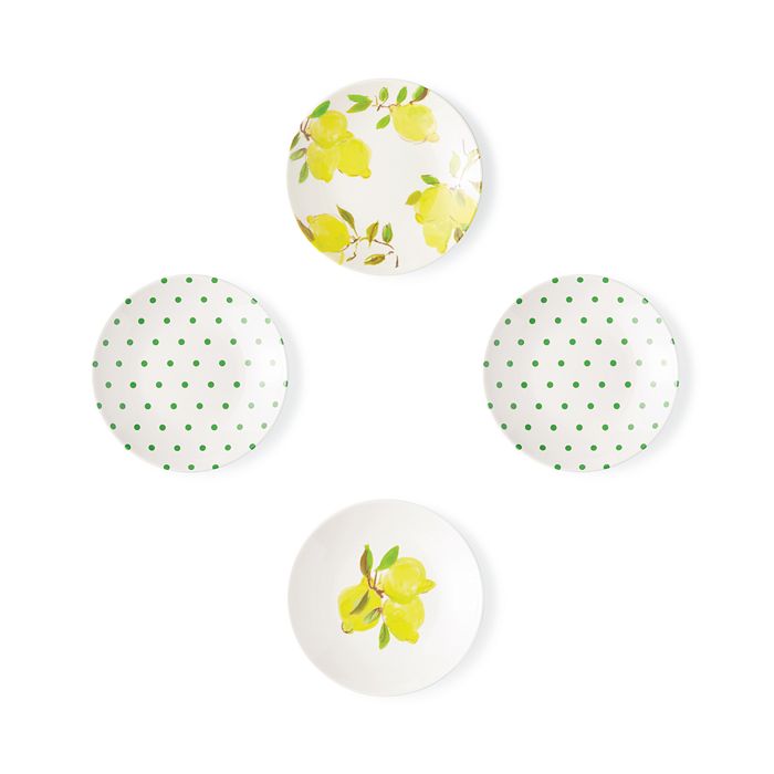 kate spade new york Melamine Lemon Tidbit 4-Piece Plate Set ...