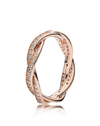 Pandora 14K Gold, Sterling Silver & Cubic Zirconia Twist of Fate Ring ...