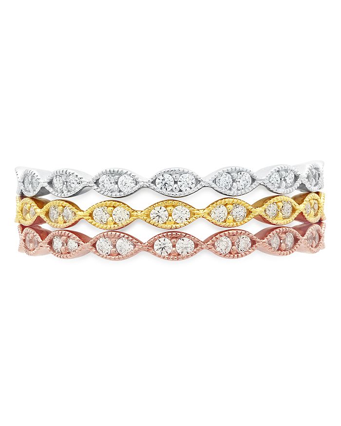 Crislu Tri-Tone Band Rings, Set of 3 | Bloomingdale's