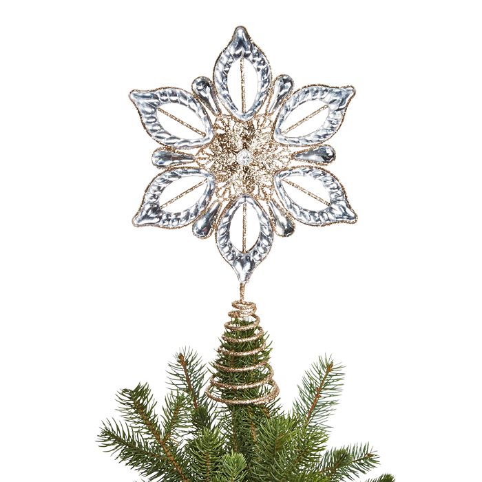 Bloomingdale's Gold Glitter Snowflake Tree Topper - 100% Exclusive Bloomingdale's Snowflake Tree ...