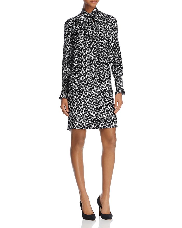 Rebecca Taylor Rue Tie-Neck Silk Dress | Bloomingdale's