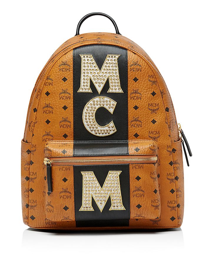 MCM Stark Stripe Stud Backpack | Bloomingdale's