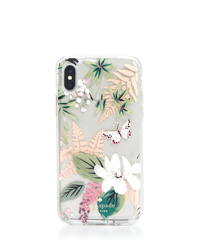 kate spade new york Jeweled Botanical Clear iPhone X Case | Bloomingdale's