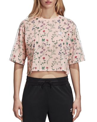 adidas Originals Floral Print Cropped Tee | Bloomingdale's