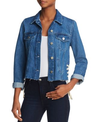 FRENCH CONNECTION Soft Authentic Lace-Up Denim Jacket | Bloomingdale's