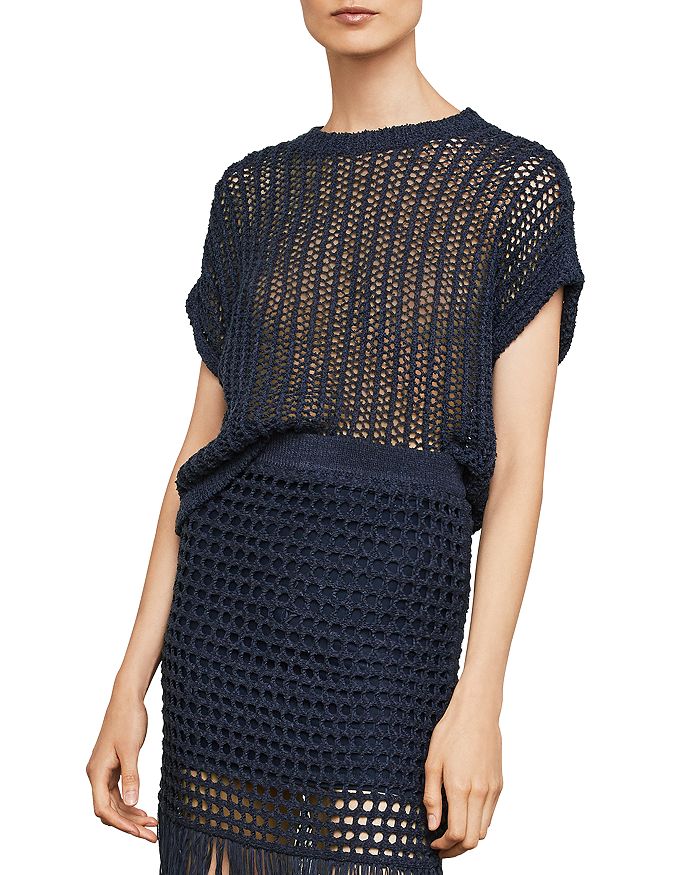 BCBGMAXAZRIA Open-Knit Tie-Back Sweater | Bloomingdale's